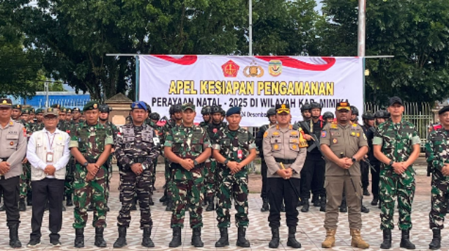 Dandim 1710/Mimika dan Personel Kodim Apel Kesiapan Pengamanan Perayaan ...